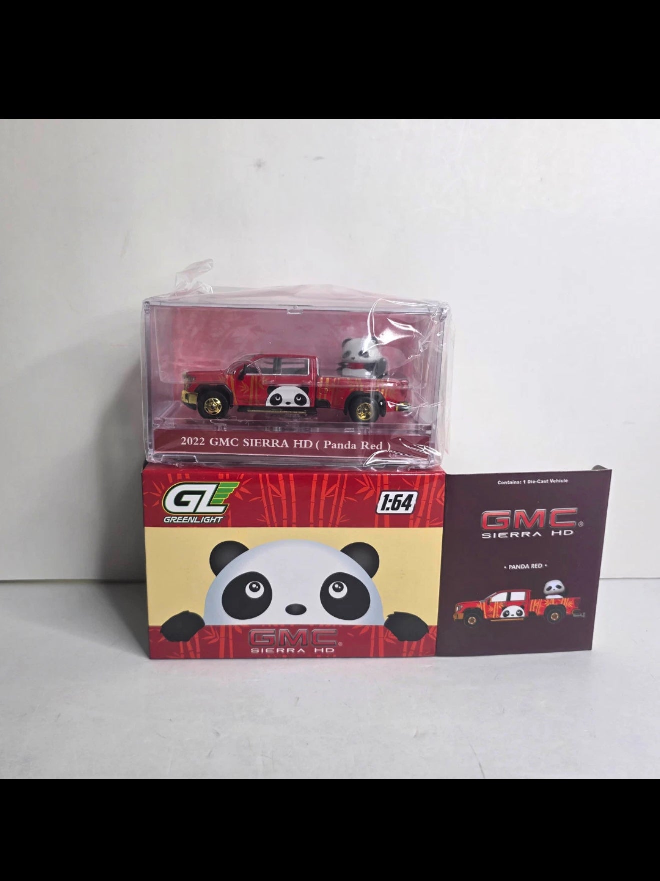GREENLIGHT 2022 GMC Sierra 3500HD Beijing Panda Red 1:64 Diecast 2025 ...