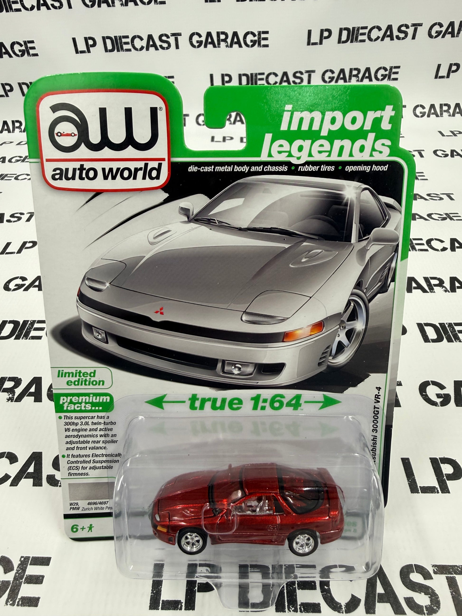 ULTRA RED CHASE AUTO WORLD 1993 Mitsubishi 3000GT VR-4 White Pearl Sil ...