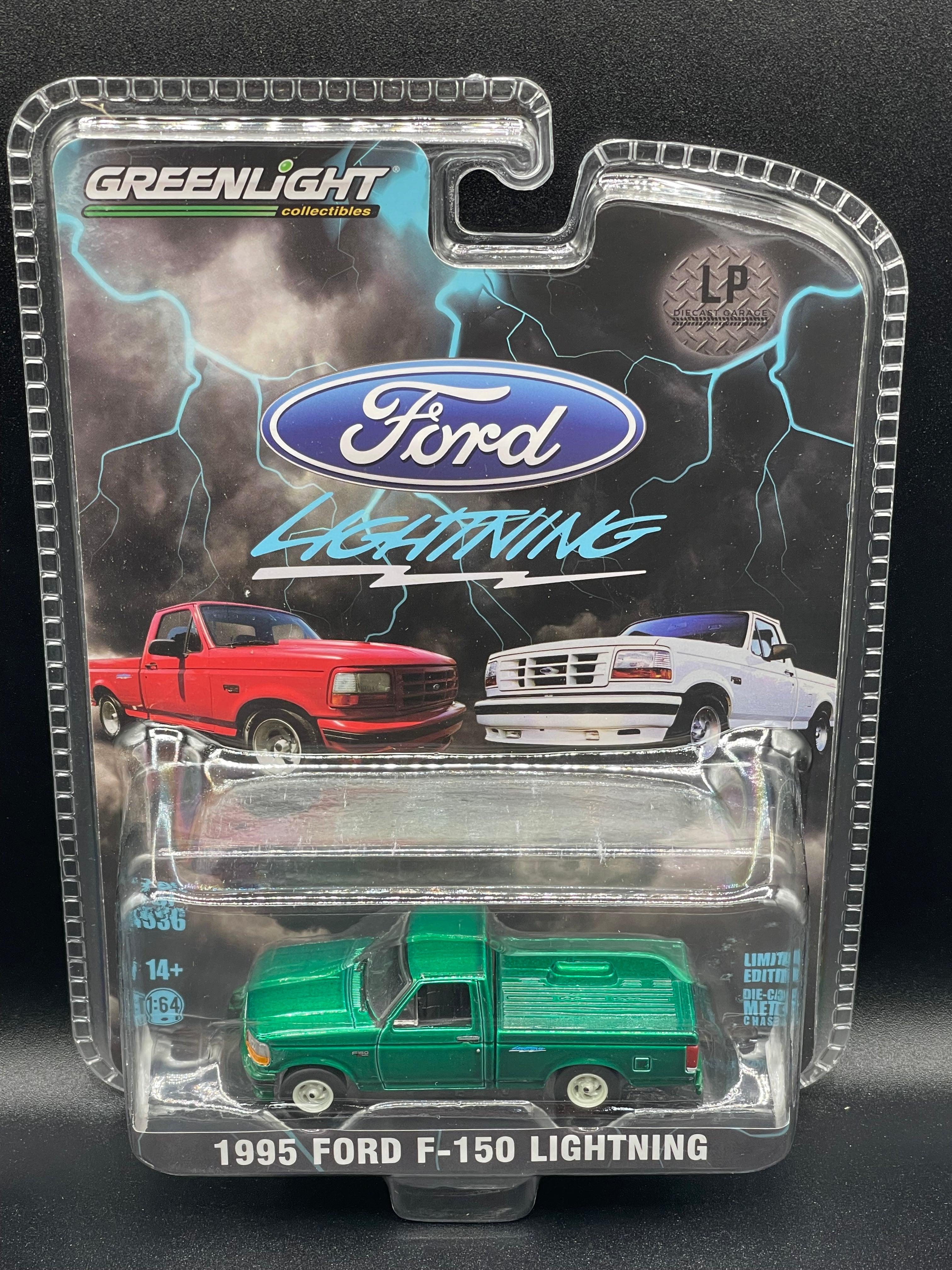GREENLIGHT 1995 Ford F-150 Lightning Truck Green LP Diecast Garage Exc